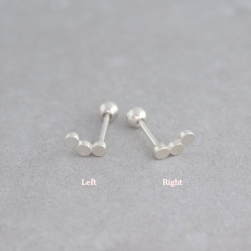 Triple Dot Stud Piercing 925 Sterling Silver | Musemond