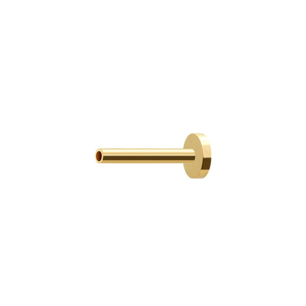 Flat Back Earring Post 14K Solid Gold | Musemond