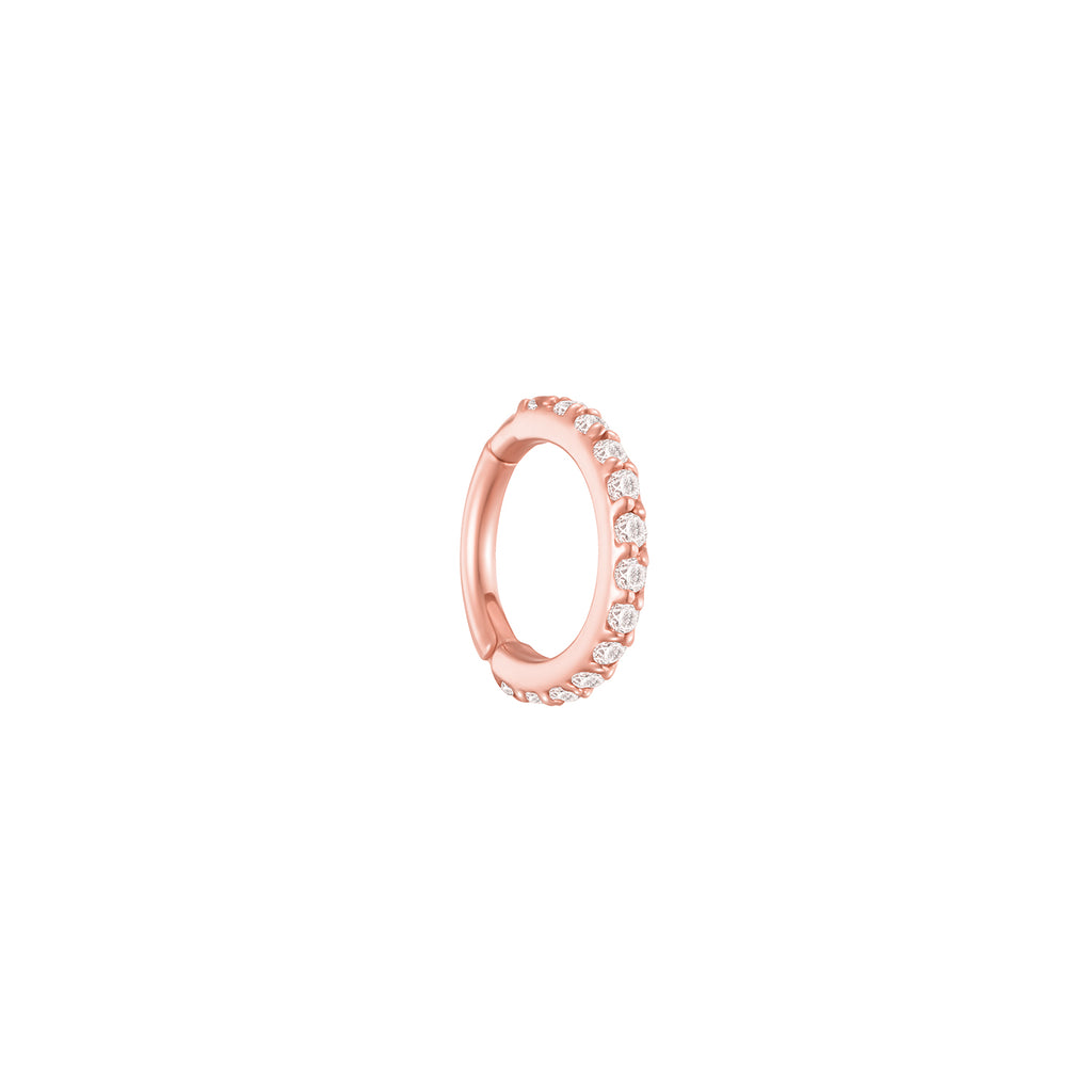 18 Gauge Pave Clicker Ring 14K Gold | Musemond