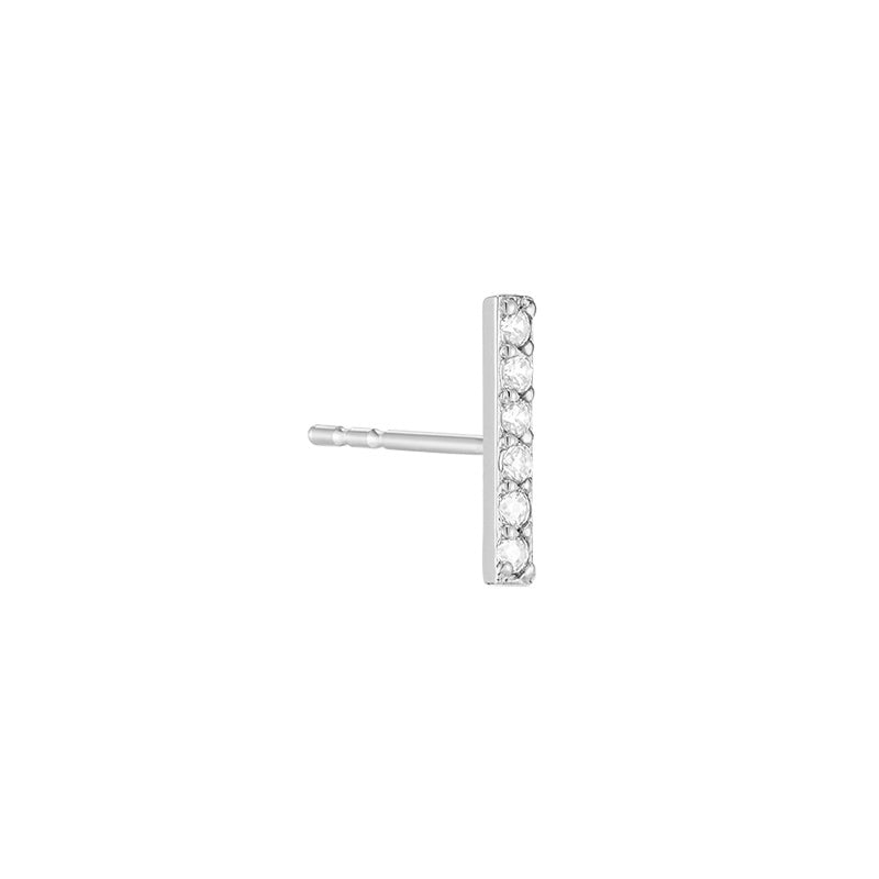 14K Gold Pave Bar Stud Earring | Musemond