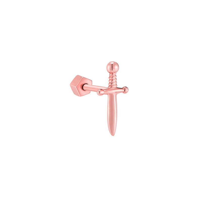 Dagger Stud Piercing 14K Gold | Musemond