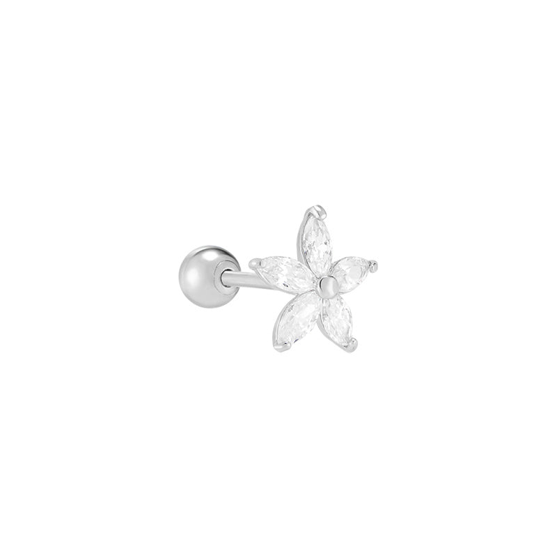 Flower Cartilage Stud Earring 14K Gold | Musemond