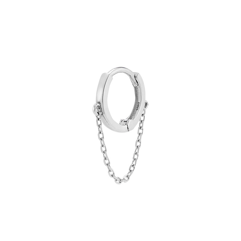 Single Chain Huggie Hoop 14K Gold | Musemond