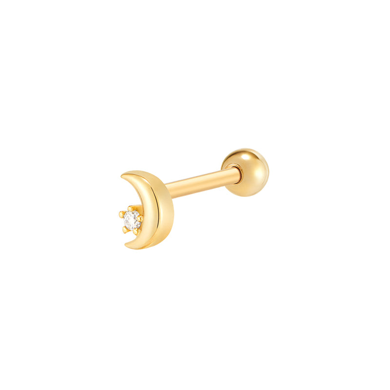 Mini Crescent Moon Piercing 14K Gold | Musemond