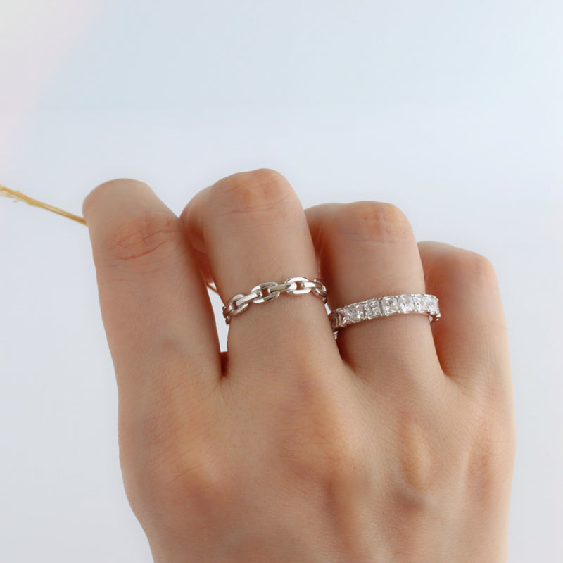 Chain Band Ring 925 Sterling Silver | Musemond