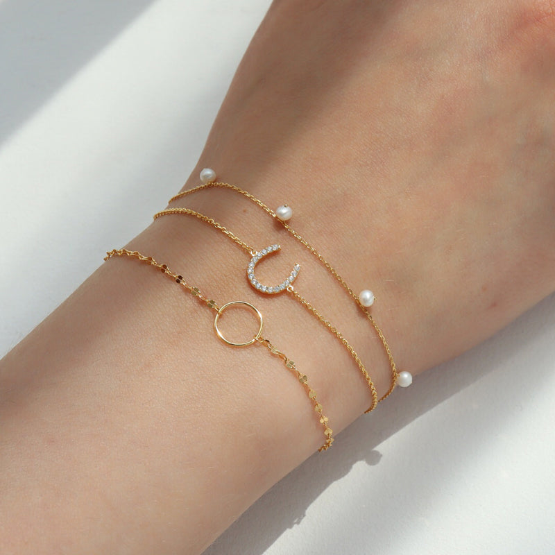 Circle Highlight Chain Bracelet- Sterling Silver | Musemond
