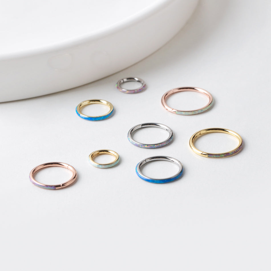 Opal Clicker Segment Ring 316L Stainless Steel | Musemond