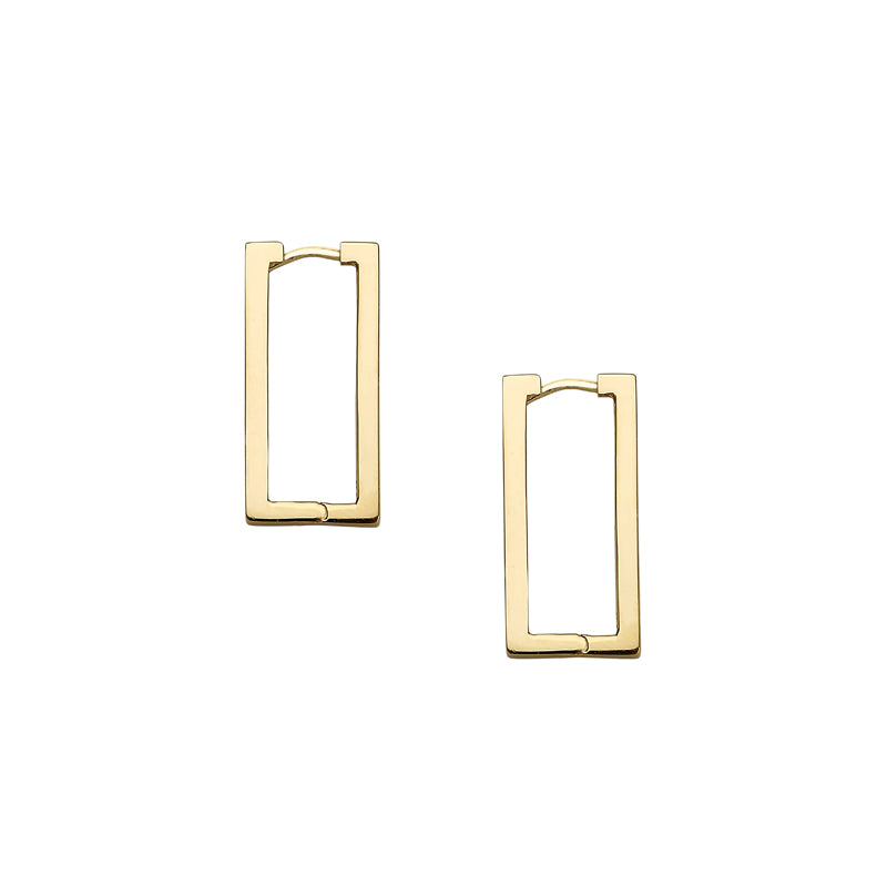 Rectangle Hoop Earrings 925 Sterling Silver | Musemond