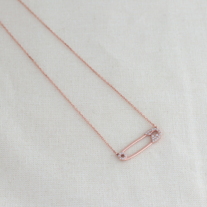 Safety Pin Necklace Sterling Silver | Musemond