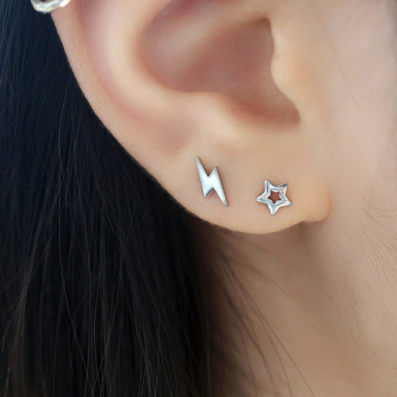 316 Stainless Steel Lightning Bolt Cartilage Piercing | Musemond