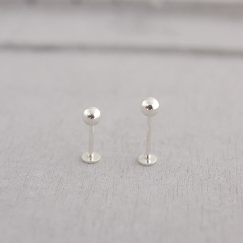 Ball Labret Piercing 925 Sterling Silver | Musemond