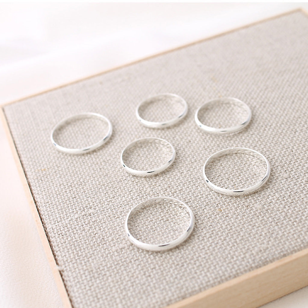 Sterling Silver Basic Band Rings | Midi Rings | Musemond