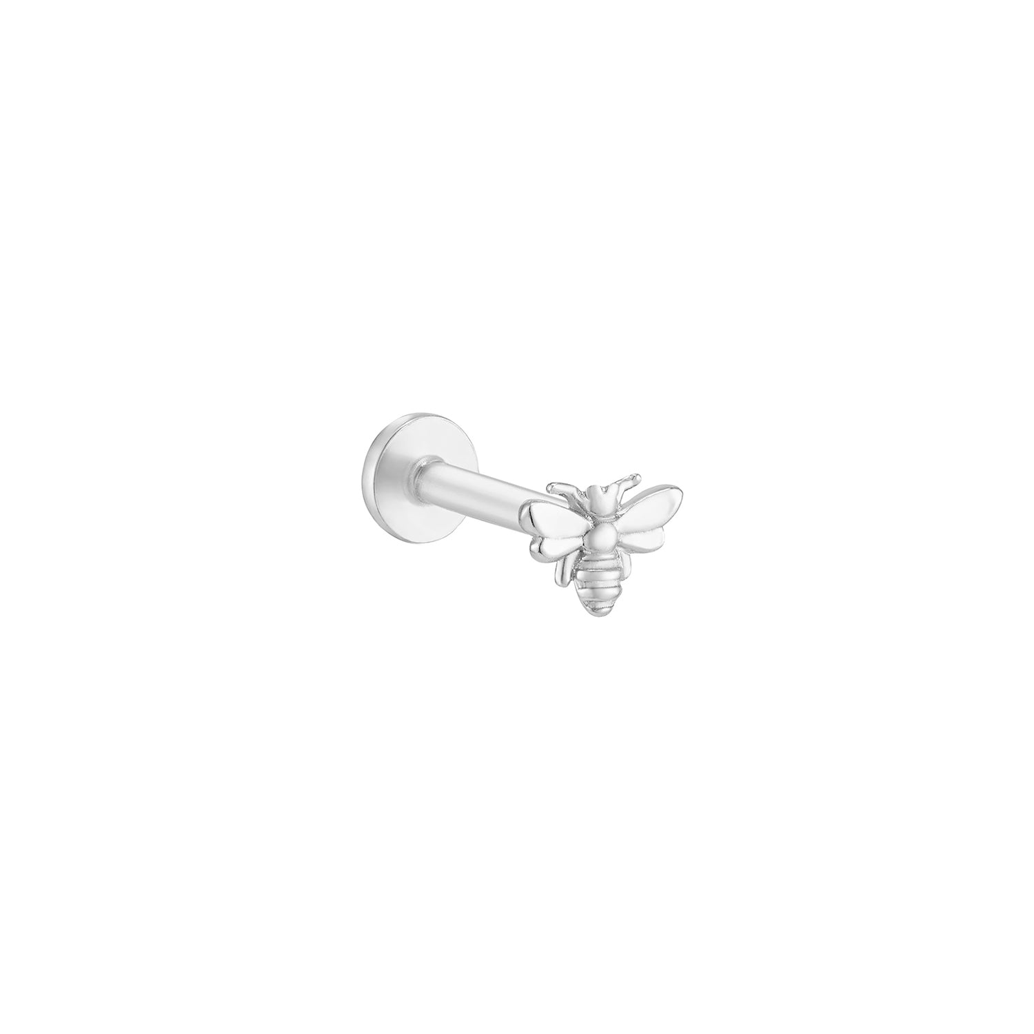 Tiny Bee Flat Back Stud 14K Gold | Musemond