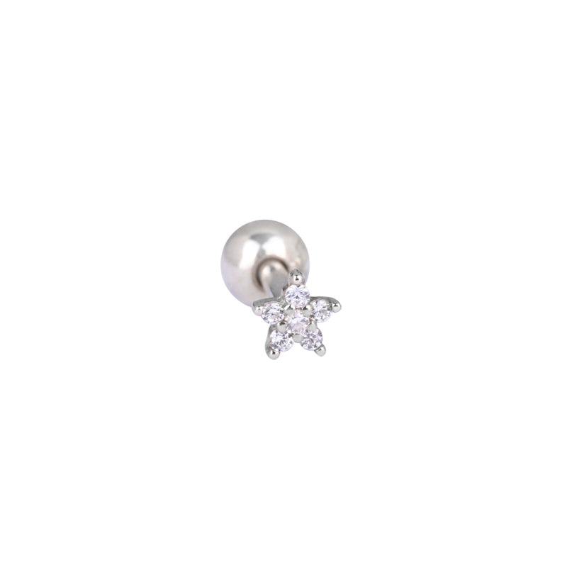 Micro Flower Cartilage Piercing 925 Sterling Silver | Musemond