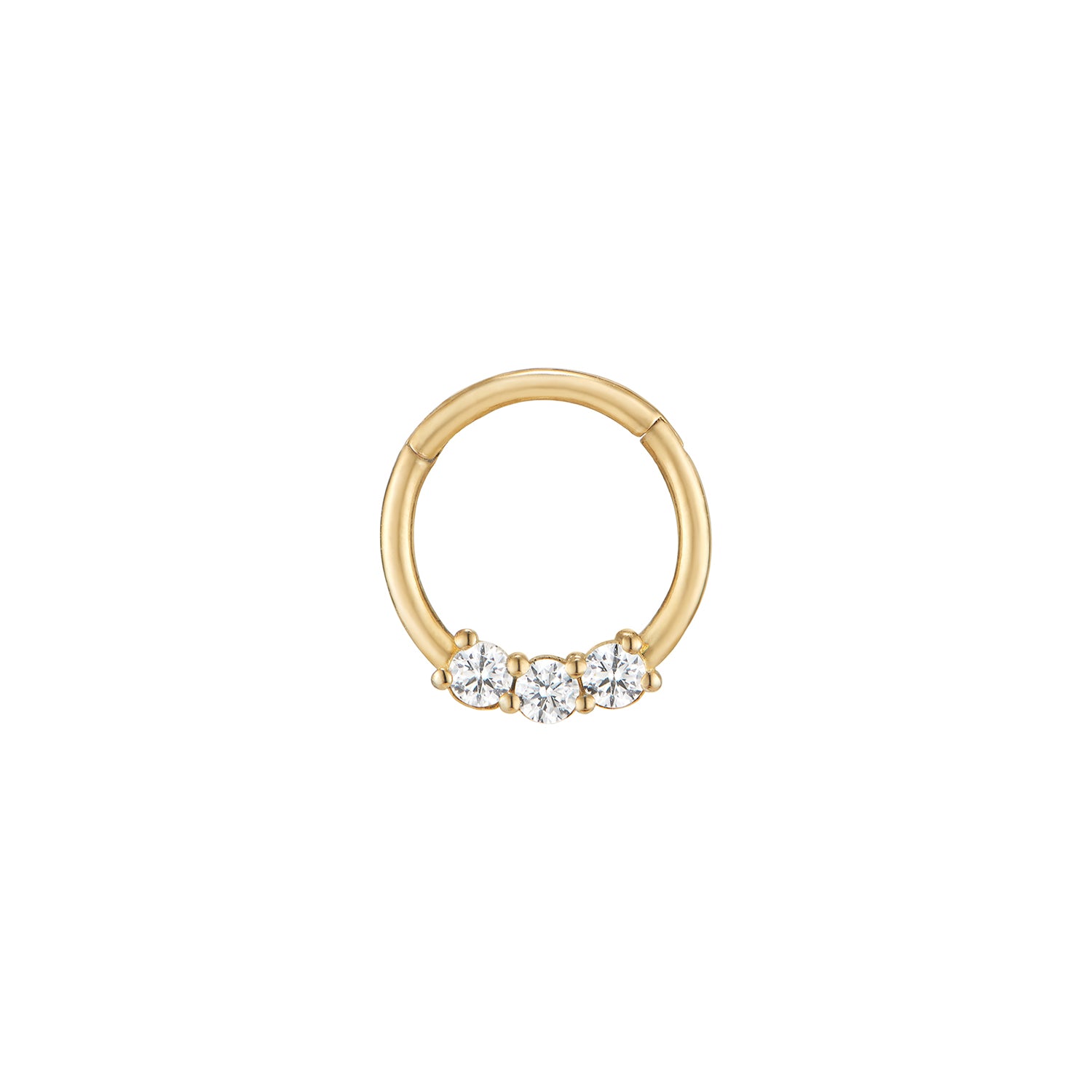 Triple Gem Clicker Ring 14K Gold | Musemond